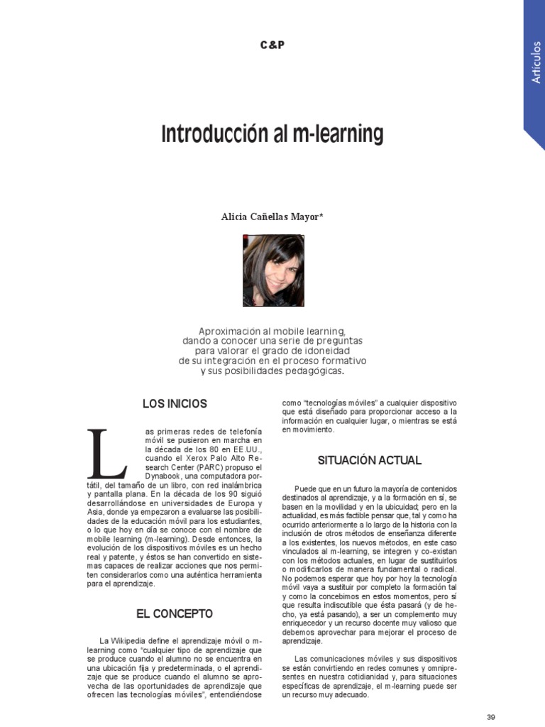 Introducción Al M-Learning | PDF | Telefonía móvil | Aprendizaje