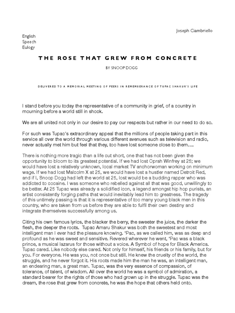 The Rose That Grew From Concrete: by Snoop Dogg | PDF