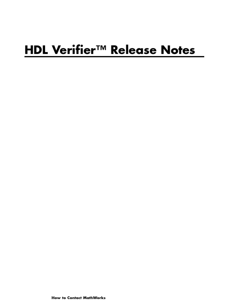 HDL Verifier™ Release Notes | PDF | Hardware Description Language | Matlab