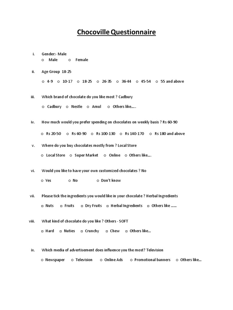 Questionnaire | PDF