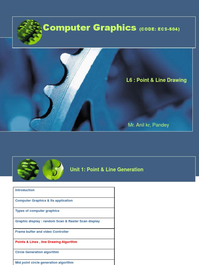 Computer Graphics: (CODE: ECS-504) | PDF | Line (Geometry) | Computer ...