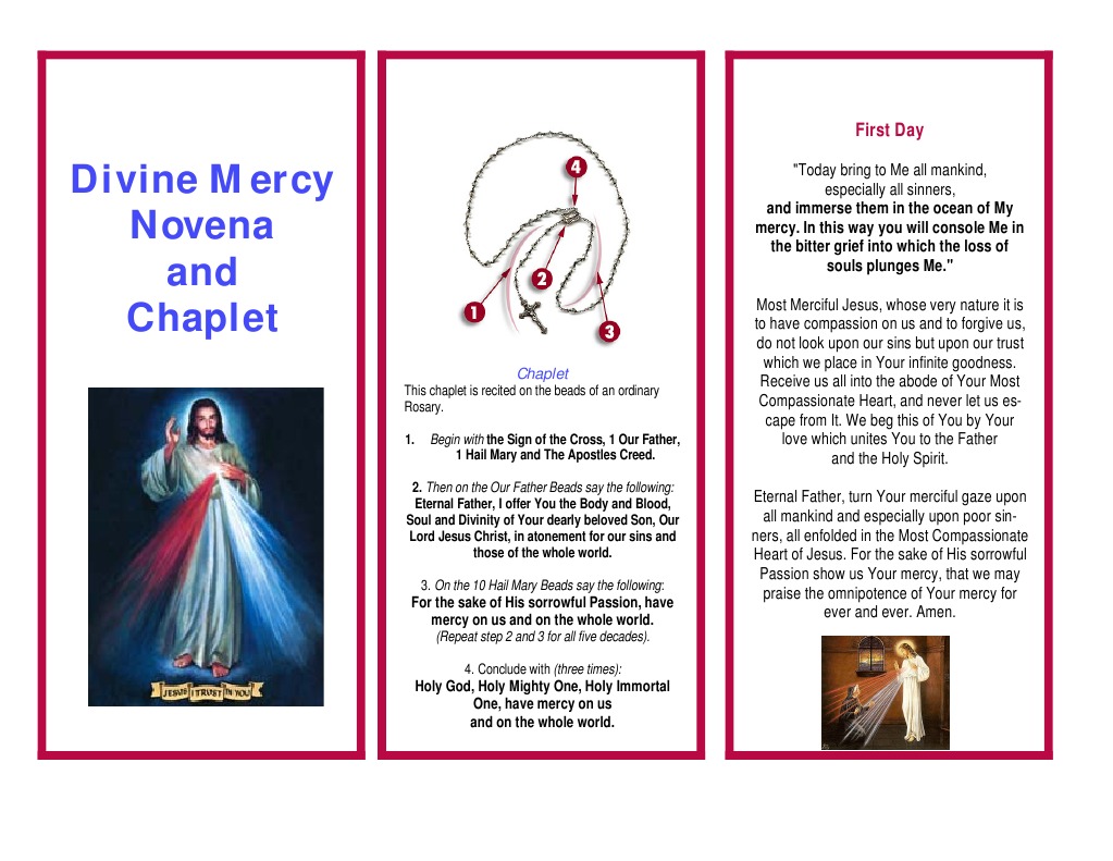 Divine Mercy Novena and Chaplet: First Day | Download Free PDF | Mercy | Religious Belief And ...