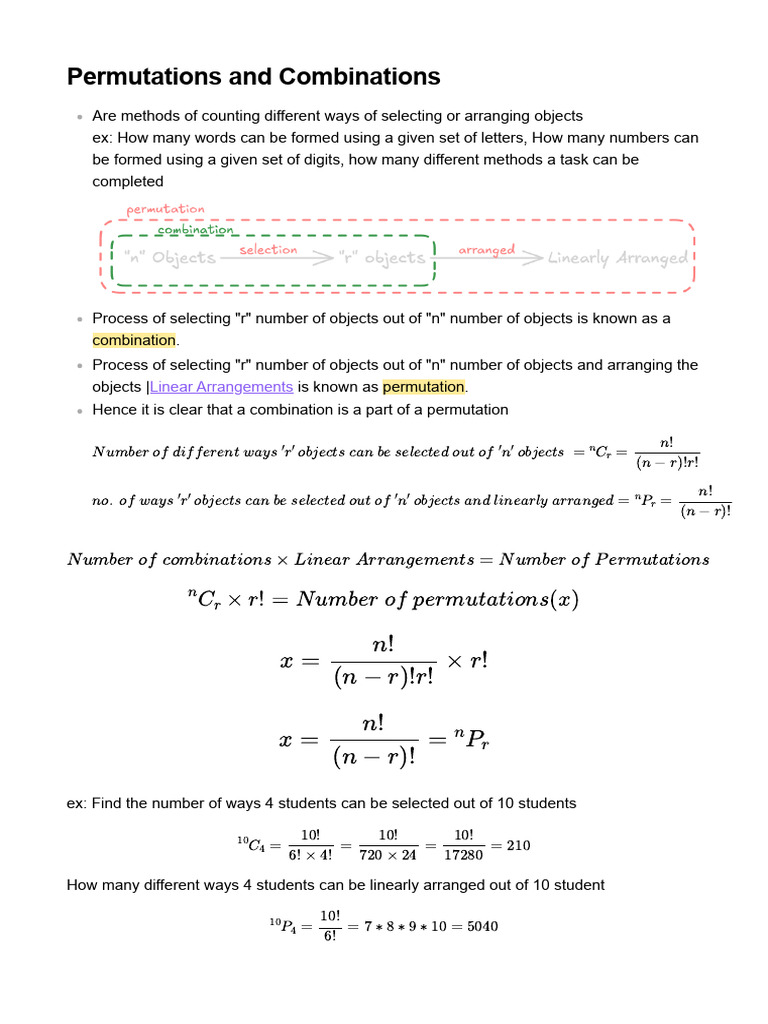 Permutations and Combinations | PDF | Combinatorics | Group Theory