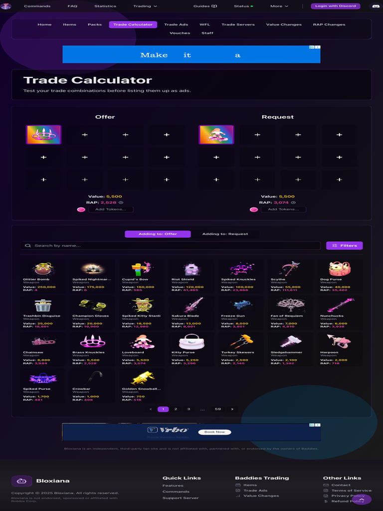 Bloxiana - Baddies Trade Calculator Tung | PDF