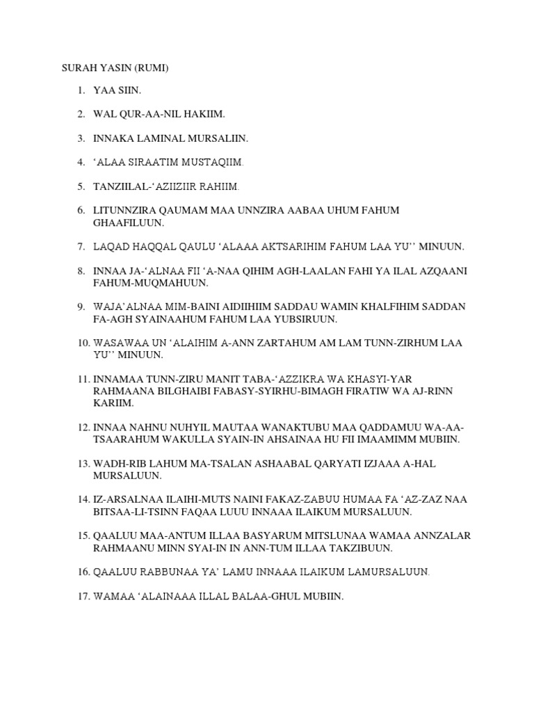 Surah Yasin | PDF | Travel | Religion & Spirituality
