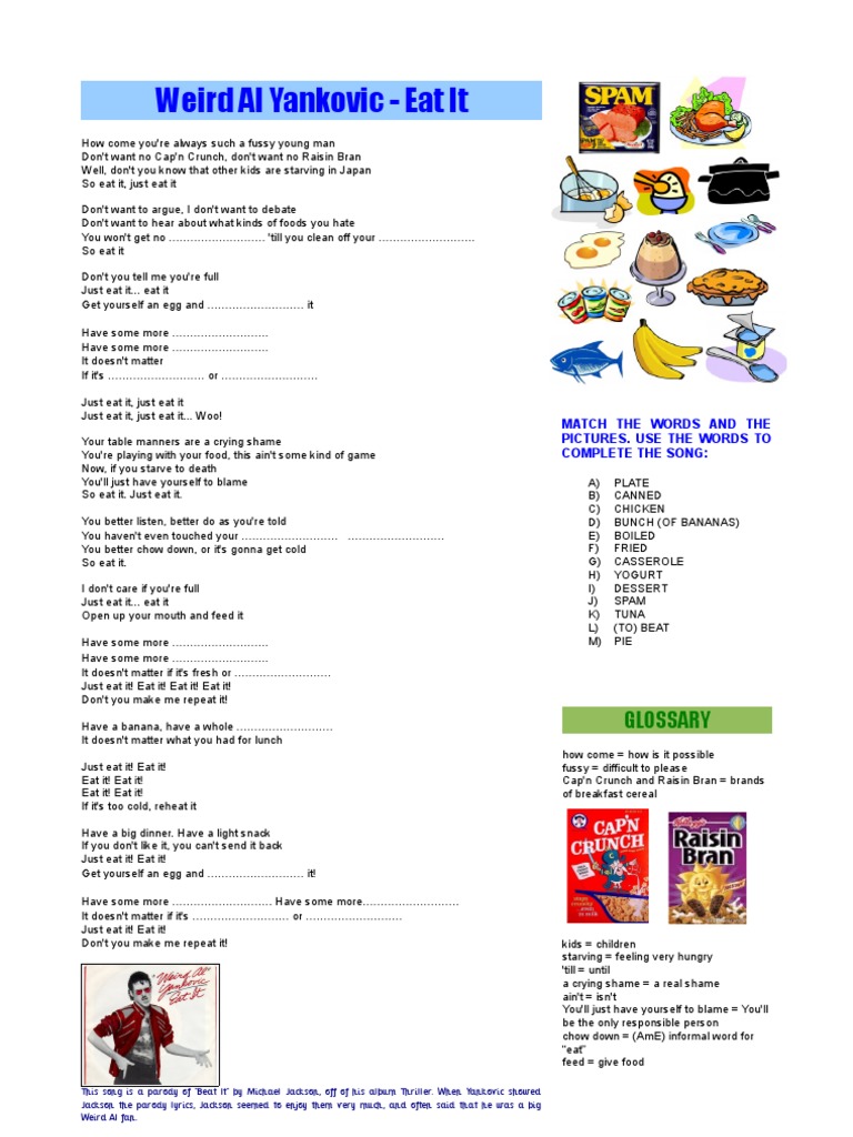 Weird Al Yankovic - Eat It | PDF | Food And Drink | Leisure