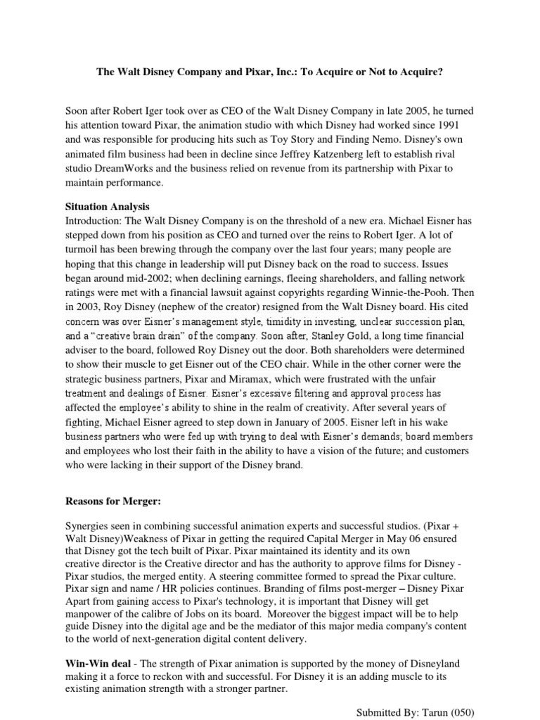 Disney Pixar | PDF | The Walt Disney Company | Pixar