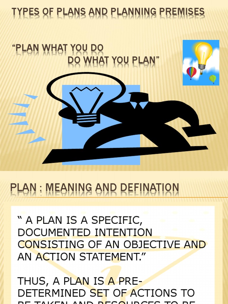 Types of Plans and Planning Premises | PDF
