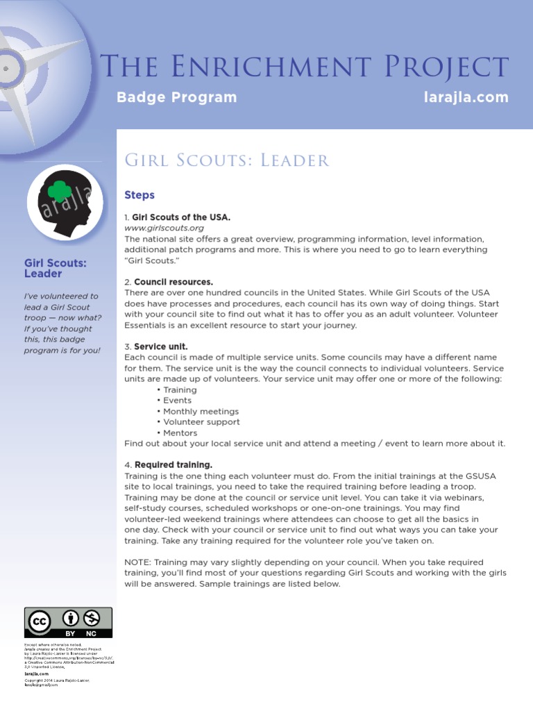 Girl Scout Leader Training Guide | PDF | Scouting | Mentorship