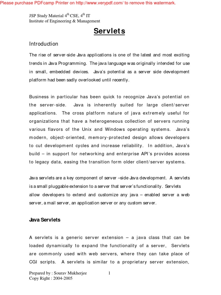 Java Servlets | PDF | Java Server Pages | Java Servlet