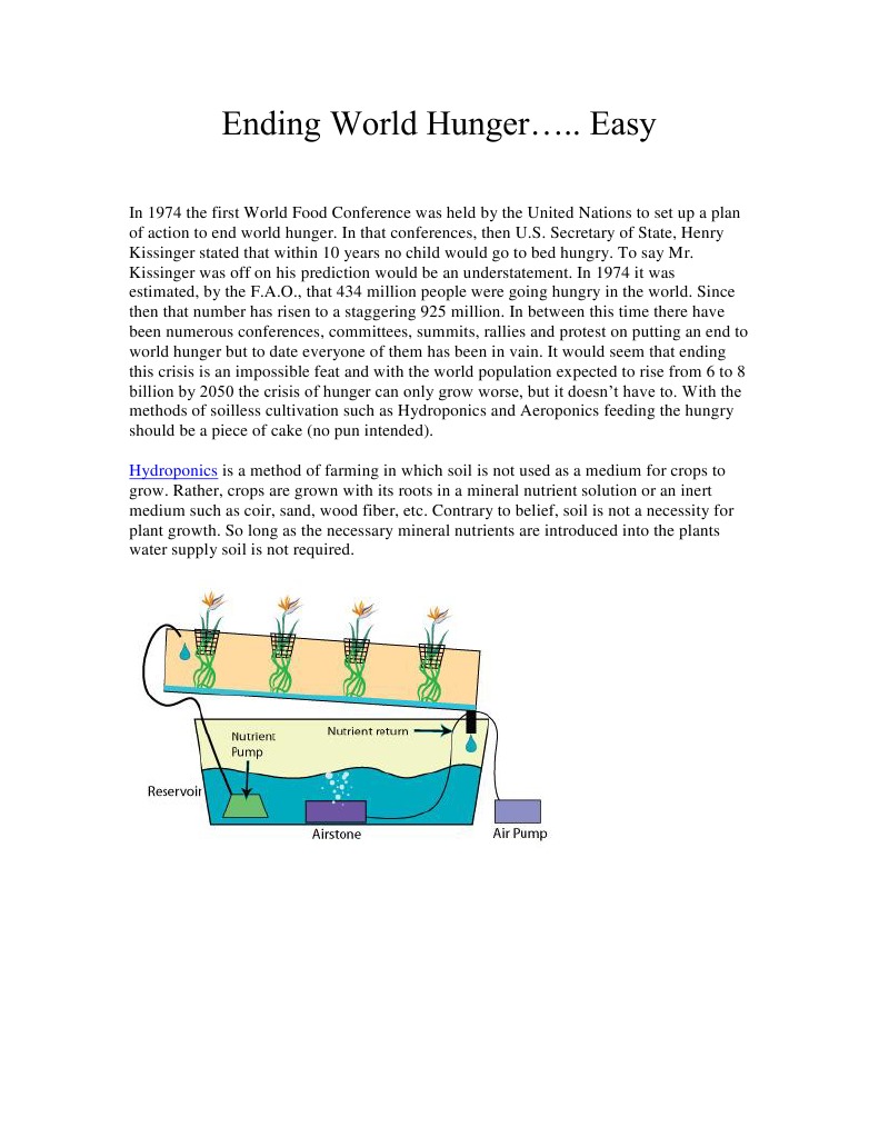 Ending World Hunger .. Easy | PDF | Hydroponics | Natural Resource ...