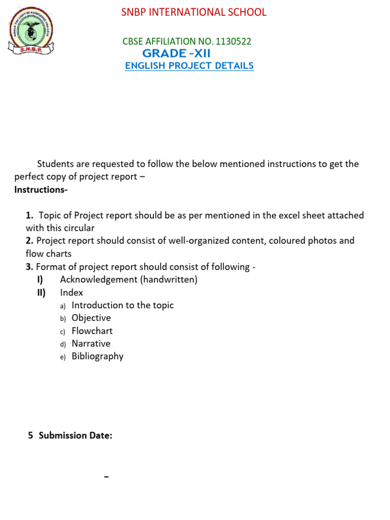 Grade 12 I English Project CIRCULAR | PDF