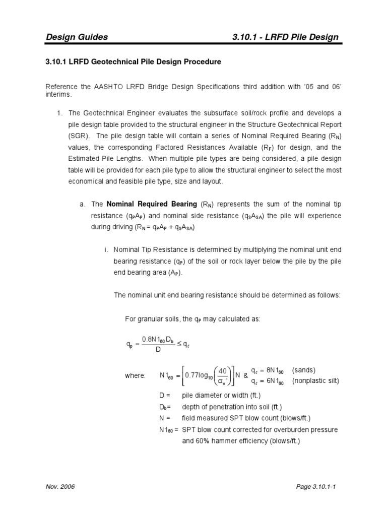 3.10.1 - LRFD Pile Design - 2 | PDF | Deep Foundation | Geotechnical ...