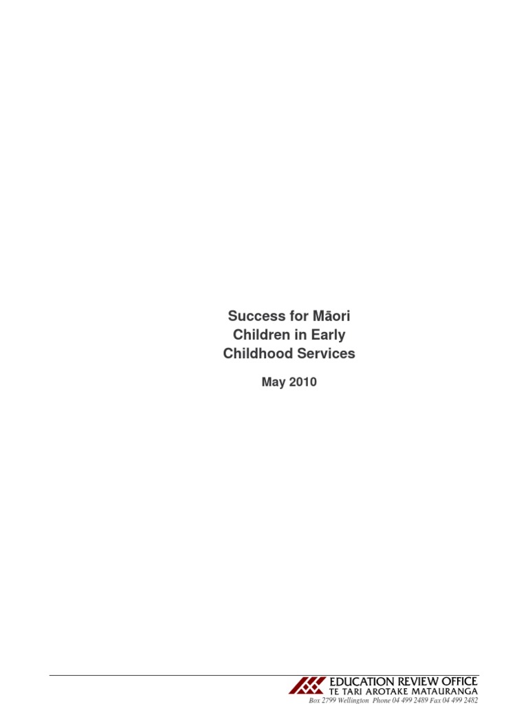 Success Maori Ece May10 | PDF | Early Childhood Education | Evaluation