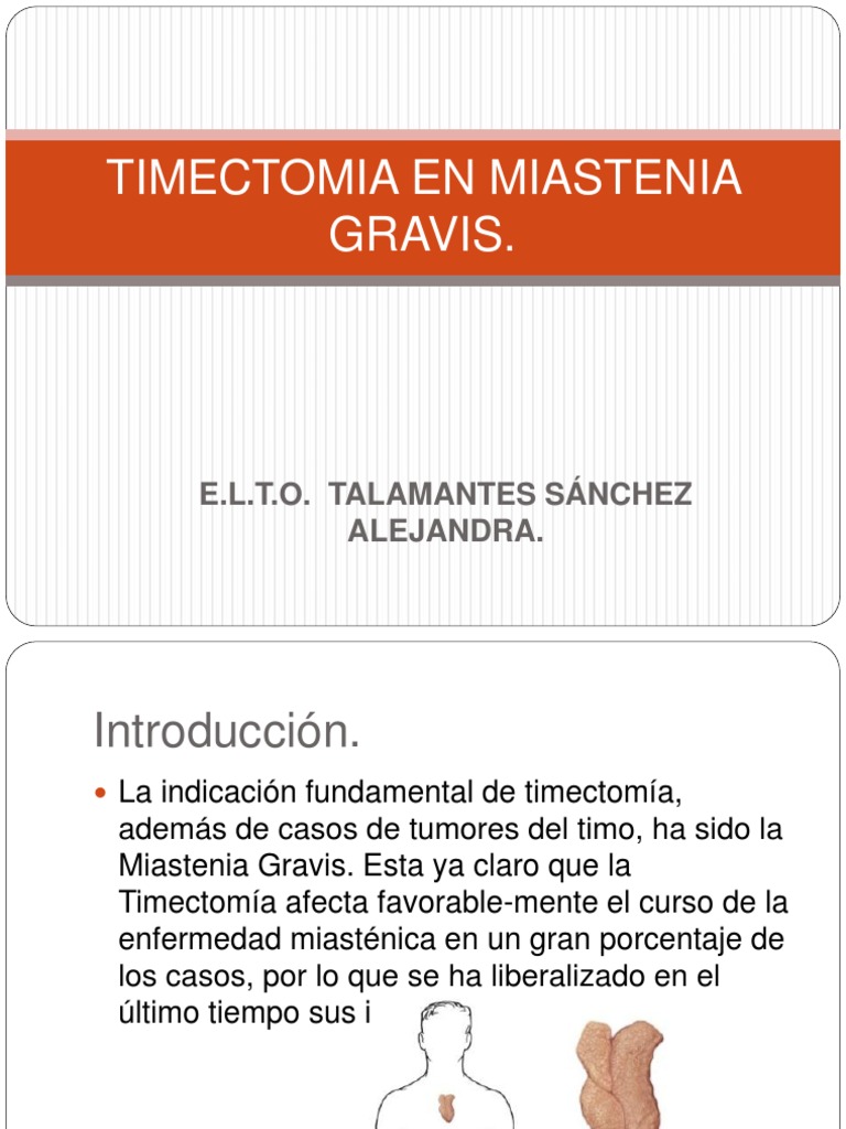 Timectomia en Miastenia Gravis | PDF | Ciencias de la Salud | Medicina