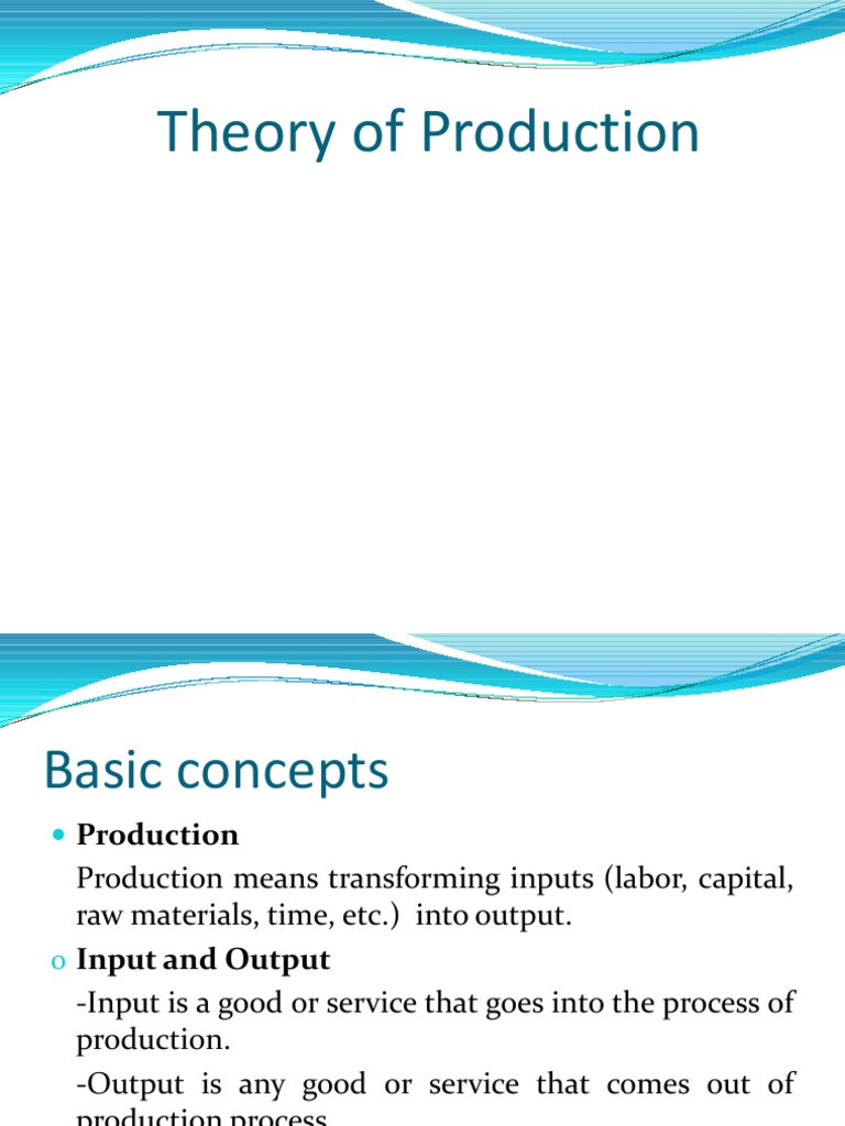 Production Theory Pdf Production Function Long Run And Short Run