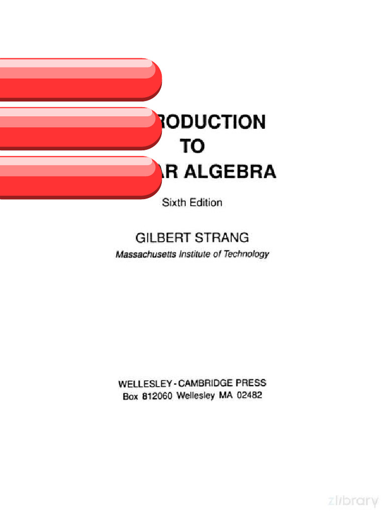 Introduction To Linear Algebra Sixth Edition Gilbert Strang Ebook | PDF ...