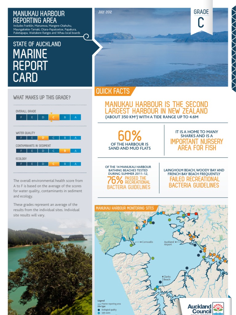 State of Auckland Marine Manukau Harbour | PDF | Water Quality | Beach
