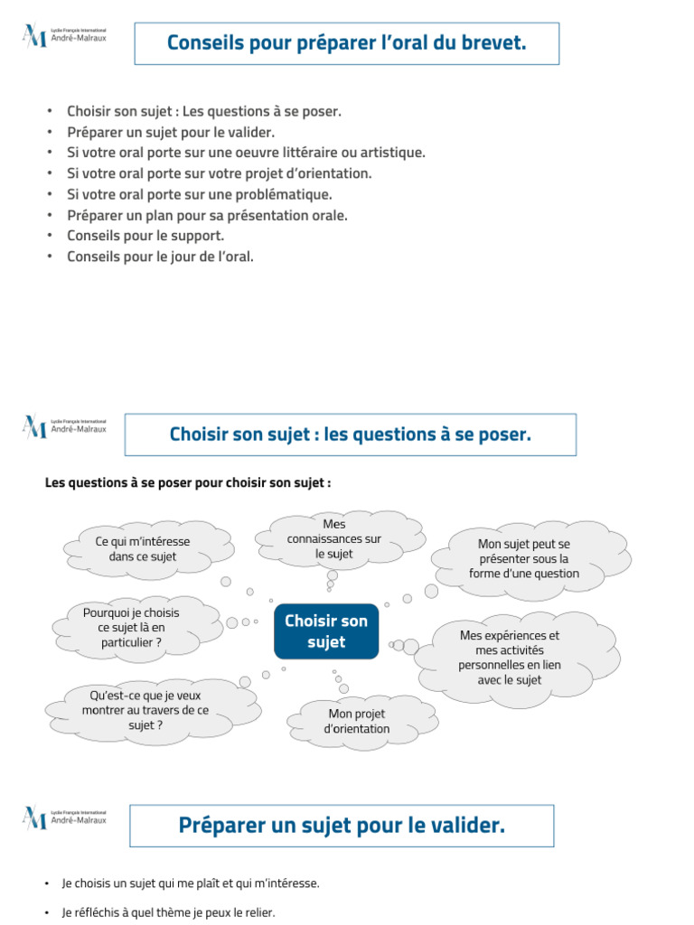 Conseils_pour_preparer_l'oral_de_Brevet_FM_(1) | PDF