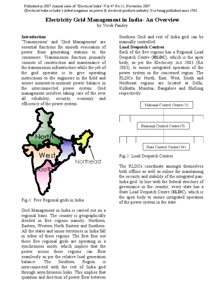 India Electricity Grid Management Overview | PDF | Technology & Engineering