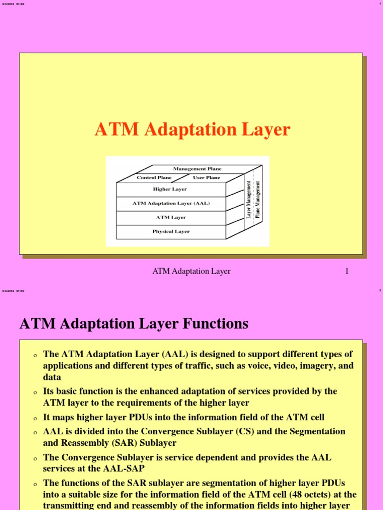 ATM Adaptation Layer | PDF | Asynchronous Transfer Mode | Network Packet