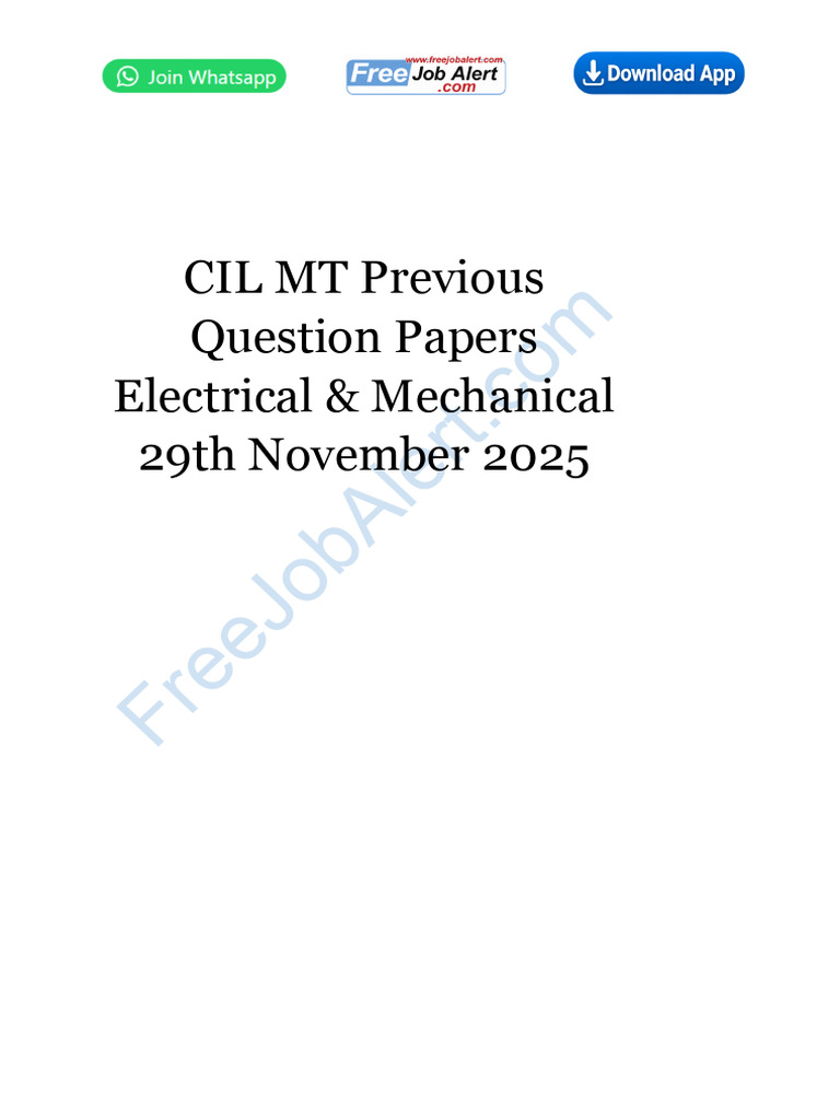 Coal India MT Previous Year Question Papers With Solution PDF | PDF ...