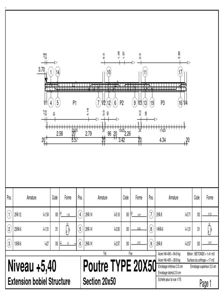 Poutre Type 20x50 | PDF | Ingénierie civile | Ingénierie des structures