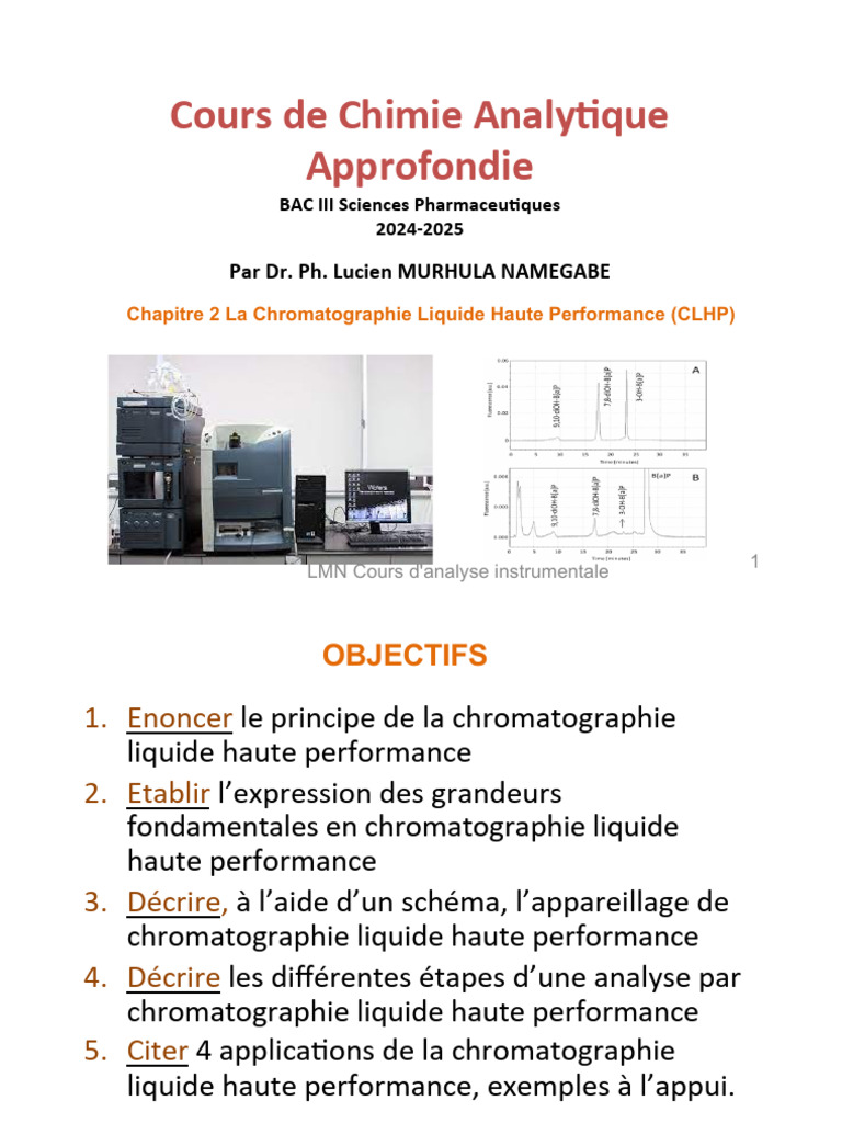 La Chromatographie Liquide Haute Performance | PDF | Chromatographie ...