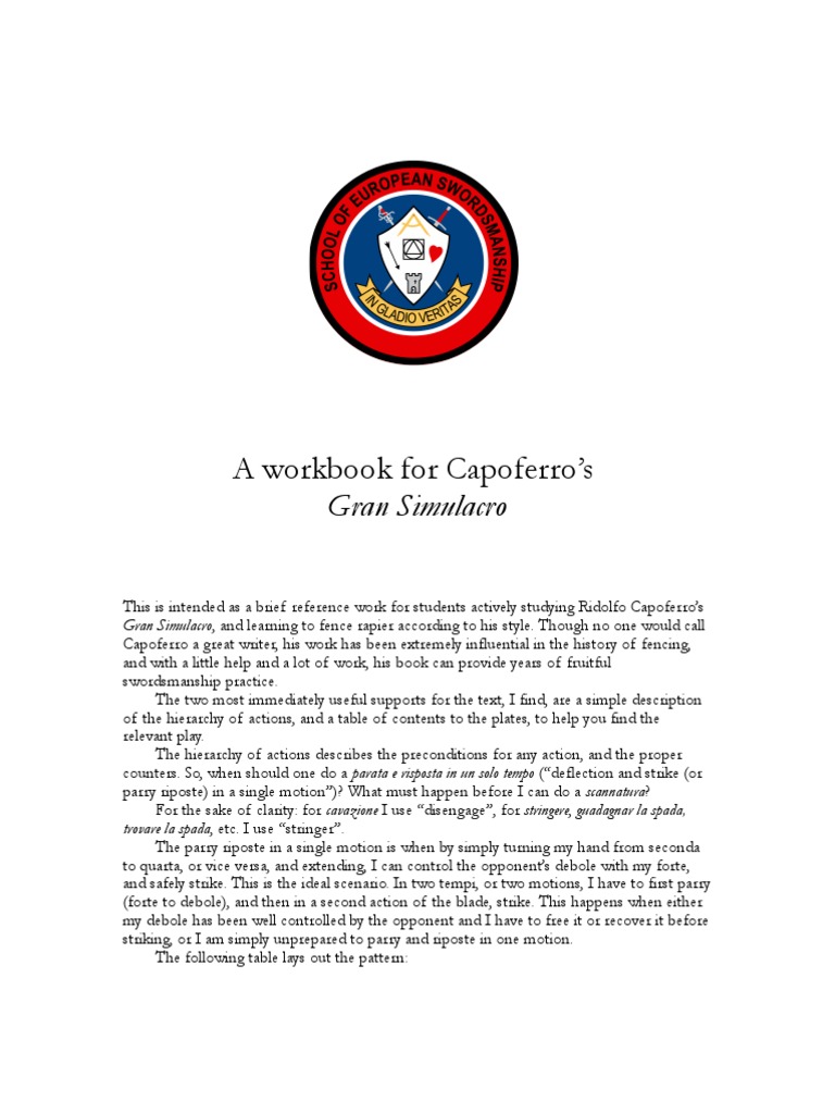 Capo Ferroworkbook | PDF | Dagger | Sword