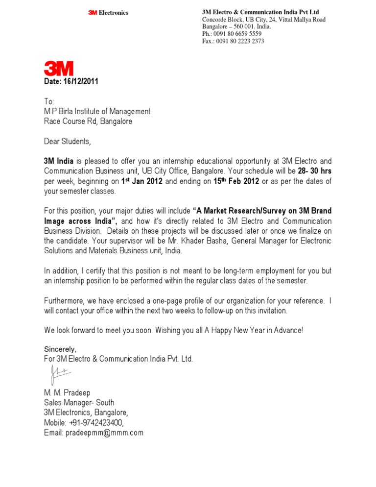 3M Letter Head - MPBIM | PDF