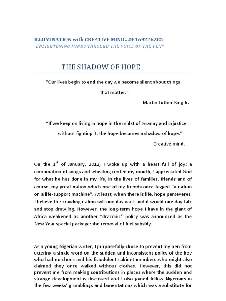 Shadow of Hope | PDF | Nigeria