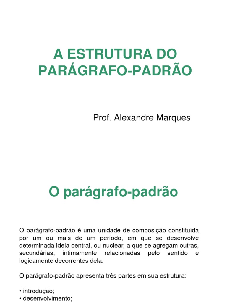 Estrutura Do Paragrafo Padrao | PDF | Piadas | Economia