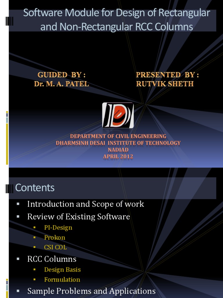 Software Module For RCC Column Design | PDF | Structural Analysis ...