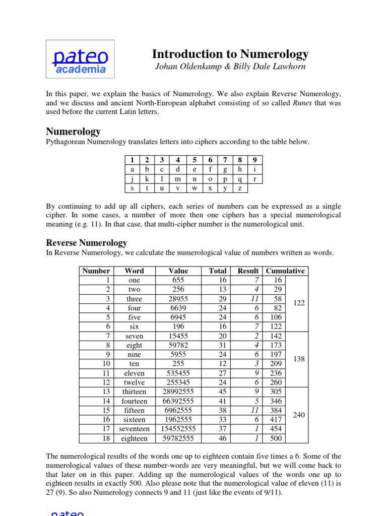 Numerology | PDF