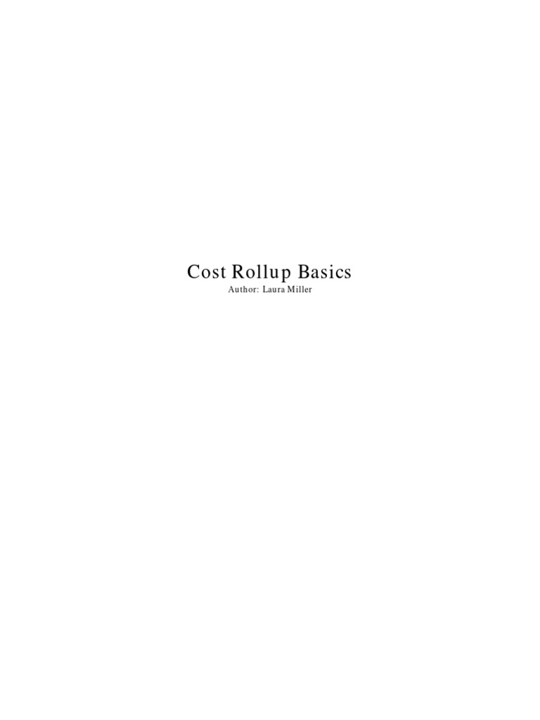Cost Rollup Basics Pdf Parameter Computer Programming Databases 8039