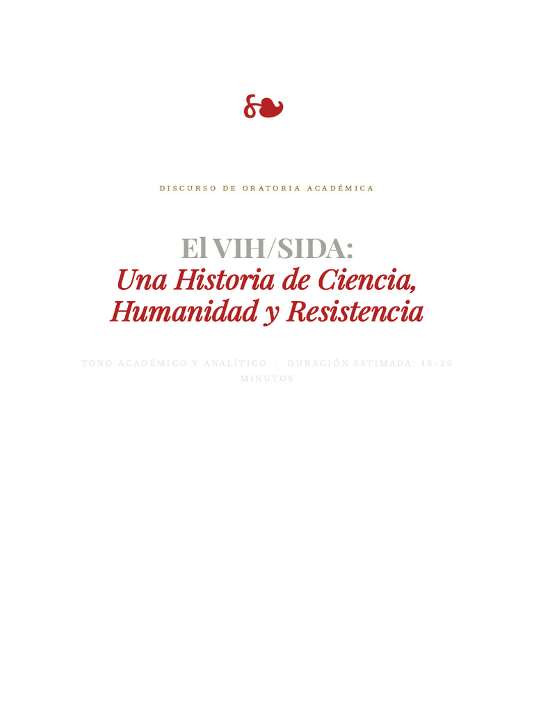 Discurso_ El VIH_SIDA y Su Historia | PDF | Manejo del VIH / SIDA | VIH