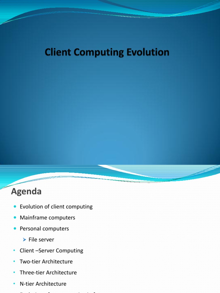 Client Computing Evolution Pdf Clientserver Model Server Computing 0865