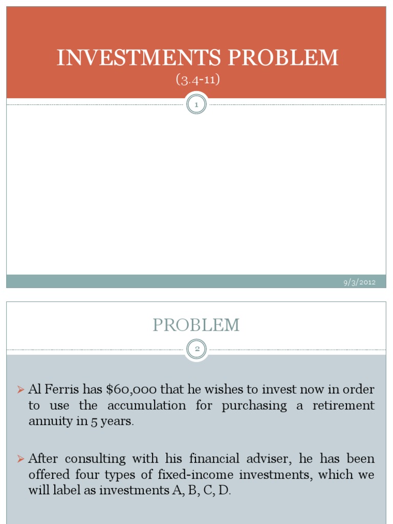 Investment Problem (Optimization Technique) | PDF