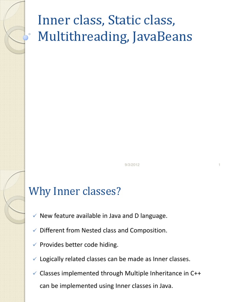 Inner Classes And Multithreading In Java Pdf Class Computer Programming Method Computer
