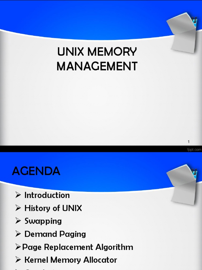 Unix Memory Management Unix Operating System