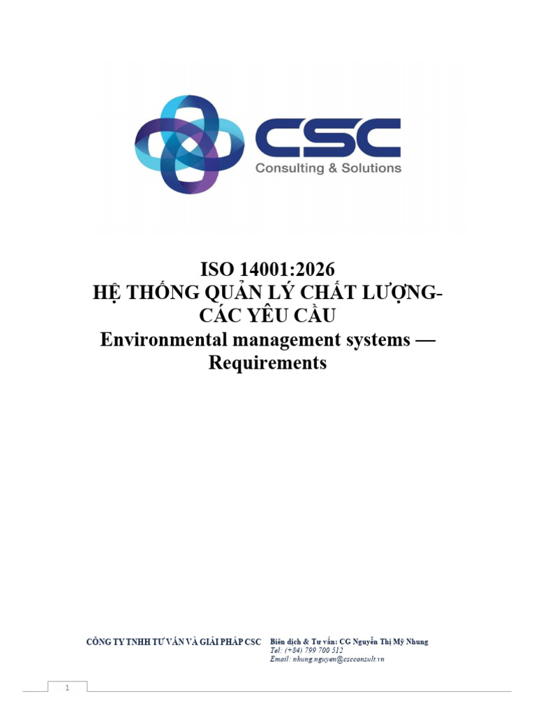 Tieu-Chuan-Iso-14001 2026 | PDF