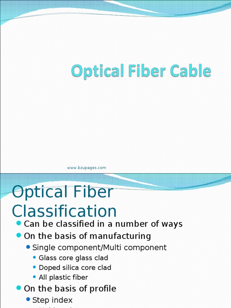 Optical Fiber Types & Characteristics | PDF | Optical Fiber | Materials