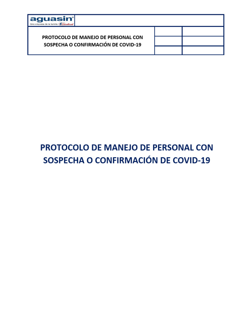 Doc-cov-011 Protocolo de Manejo de Personal Con Sospecha o Confirmación ...