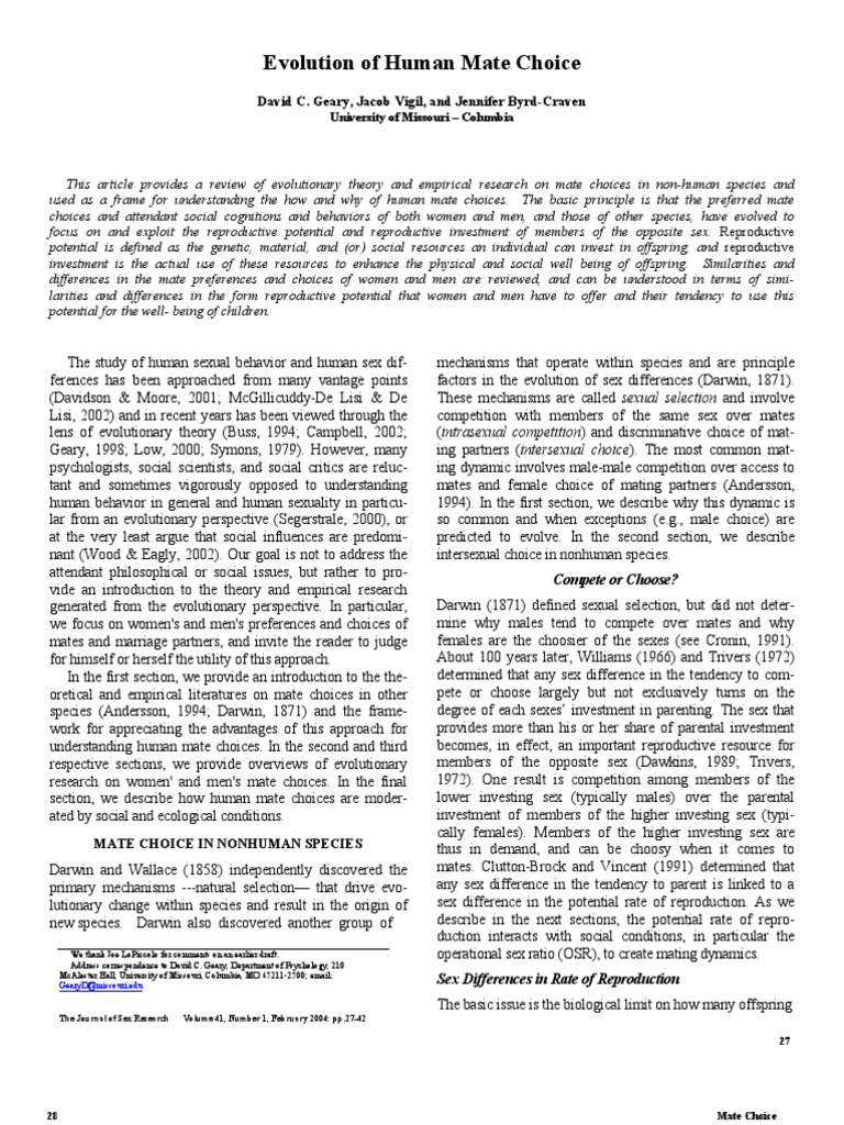Mate Choice PDF | PDF