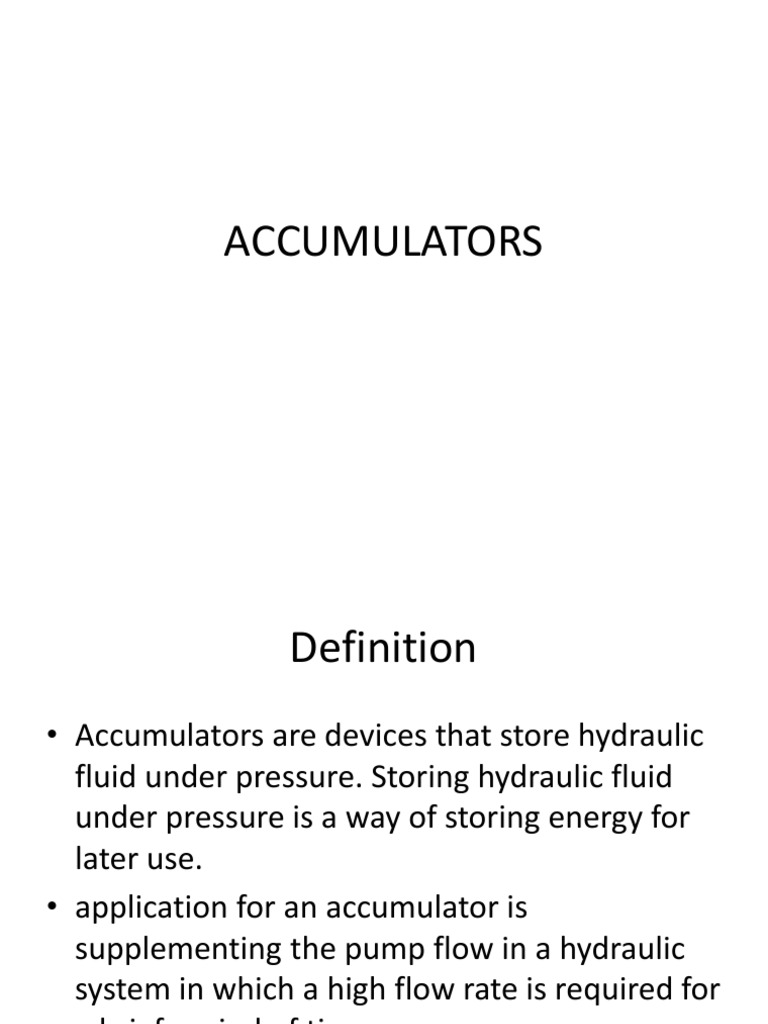Accumulators | PDF | Dynamics (Mechanics) | Fluid Dynamics