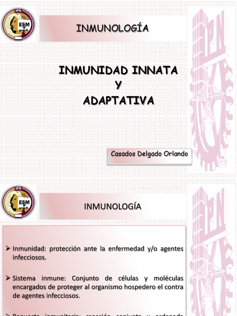 Inmunidad Innata y Adaptativa | PDF | Sistema inmune innato | Sistema inmune