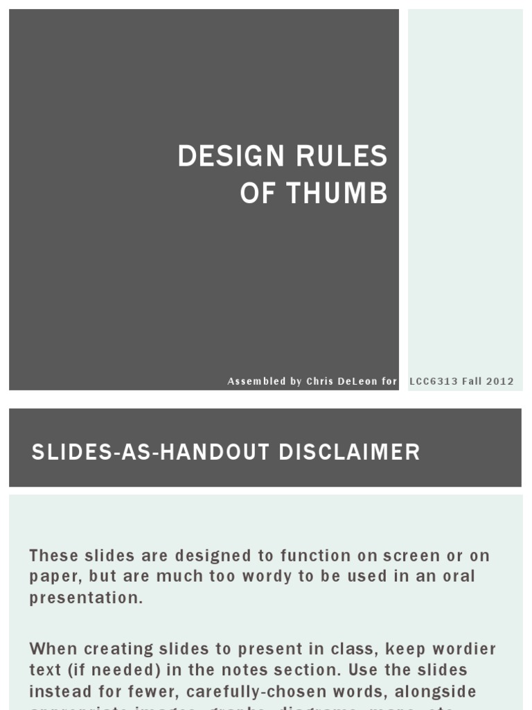 Design Rules of Thumb | Page Layout | Typography