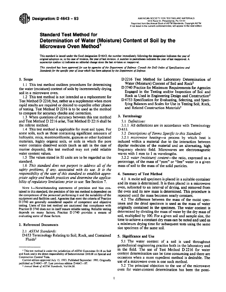 Astm D4643 | PDF | Environmental Design | Landscape Architecture