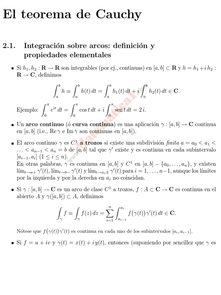 El Teorema de Cauchy | Curva | Integral
