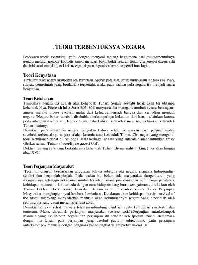 Teori Terbentuknya Negara Pdf 